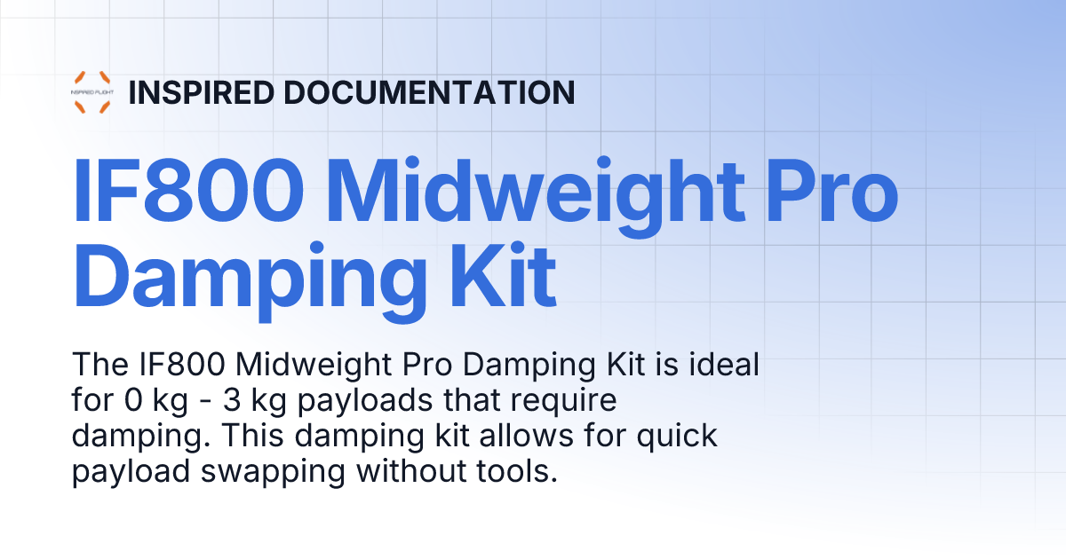 IF800 Midweight Pro Damping Kit | INSPIRED DOCUMENTATION