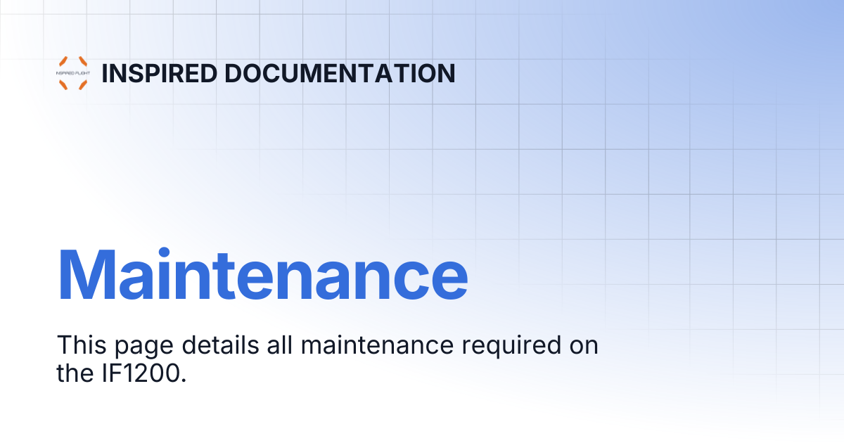 Maintenance | INSPIRED DOCUMENTATION