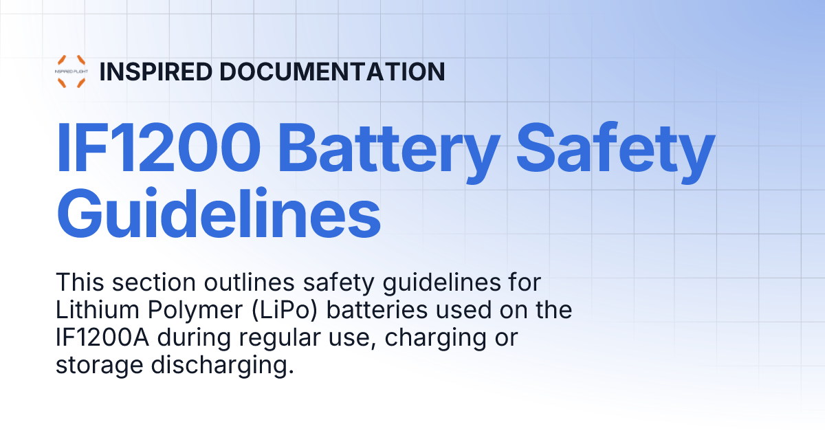 IF1200 Battery Safety Guidelines | INSPIRED DOCUMENTATION