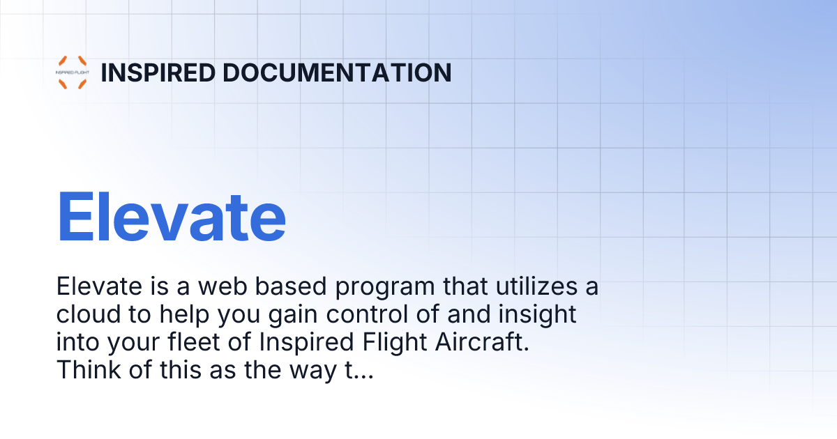 Elevate | INSPIRED DOCUMENTATION
