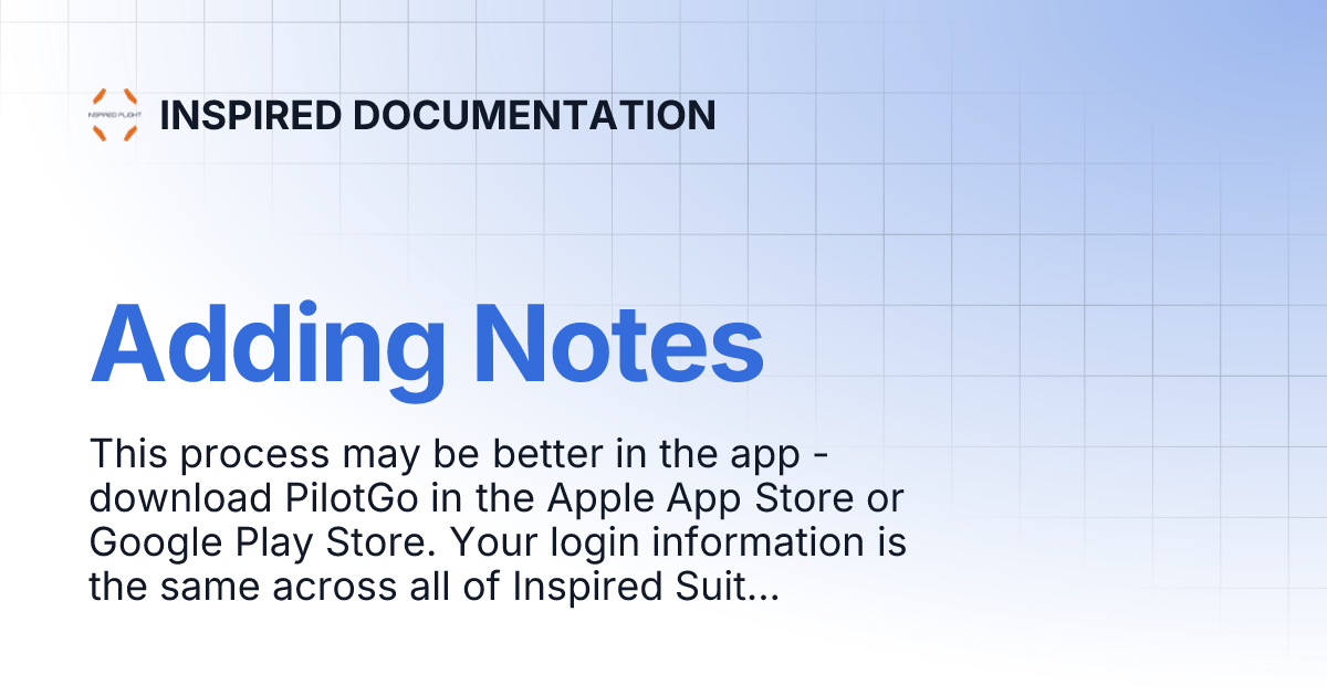 Adding Notes | INSPIRED DOCUMENTATION
