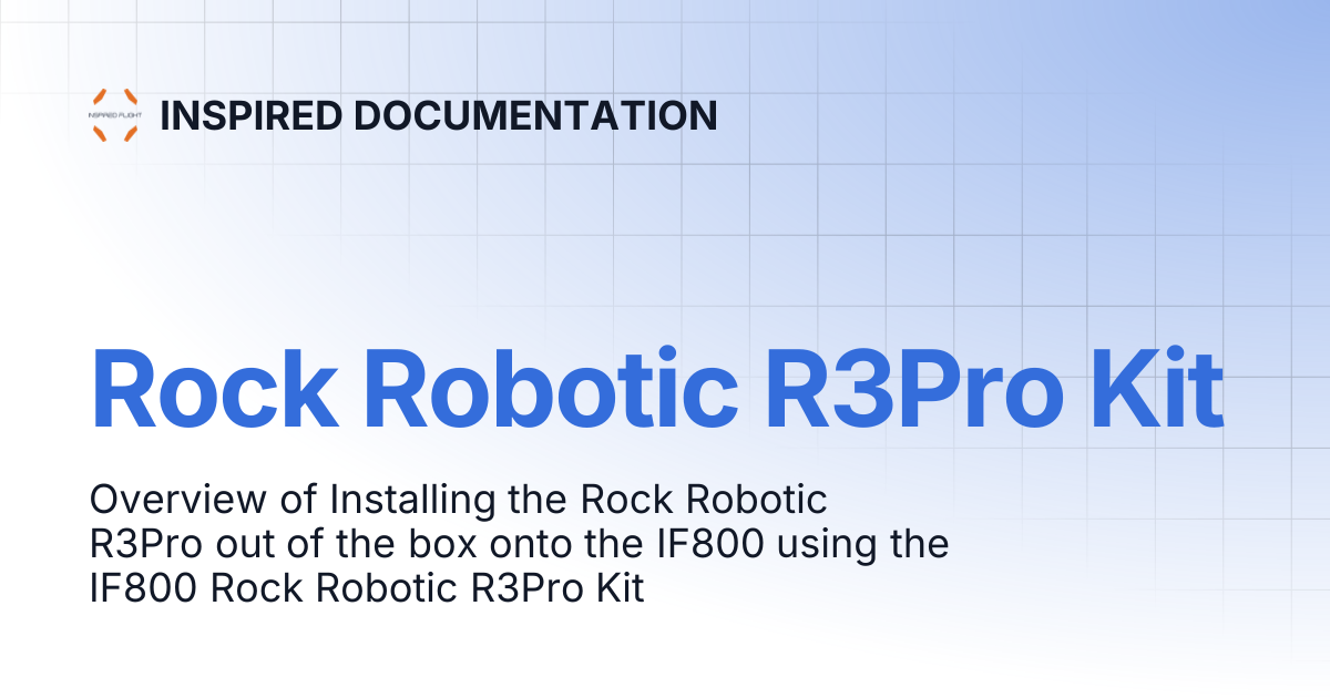 Rock Robotic R3Pro Kit | INSPIRED DOCUMENTATION
