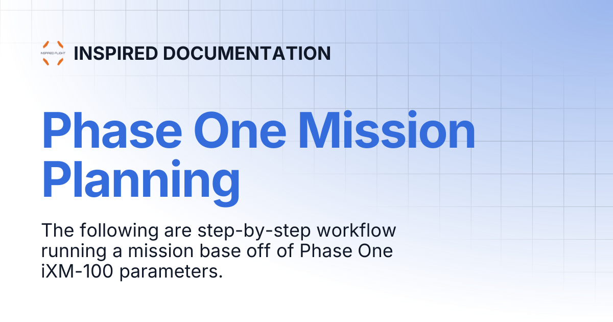 Phase One Mission Planning | INSPIRED DOCUMENTATION